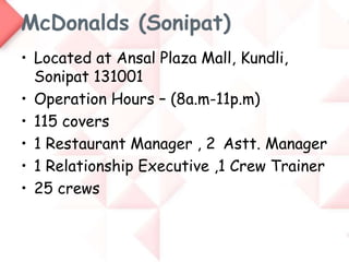 Capacity Planning of Mc Donald | PPTX