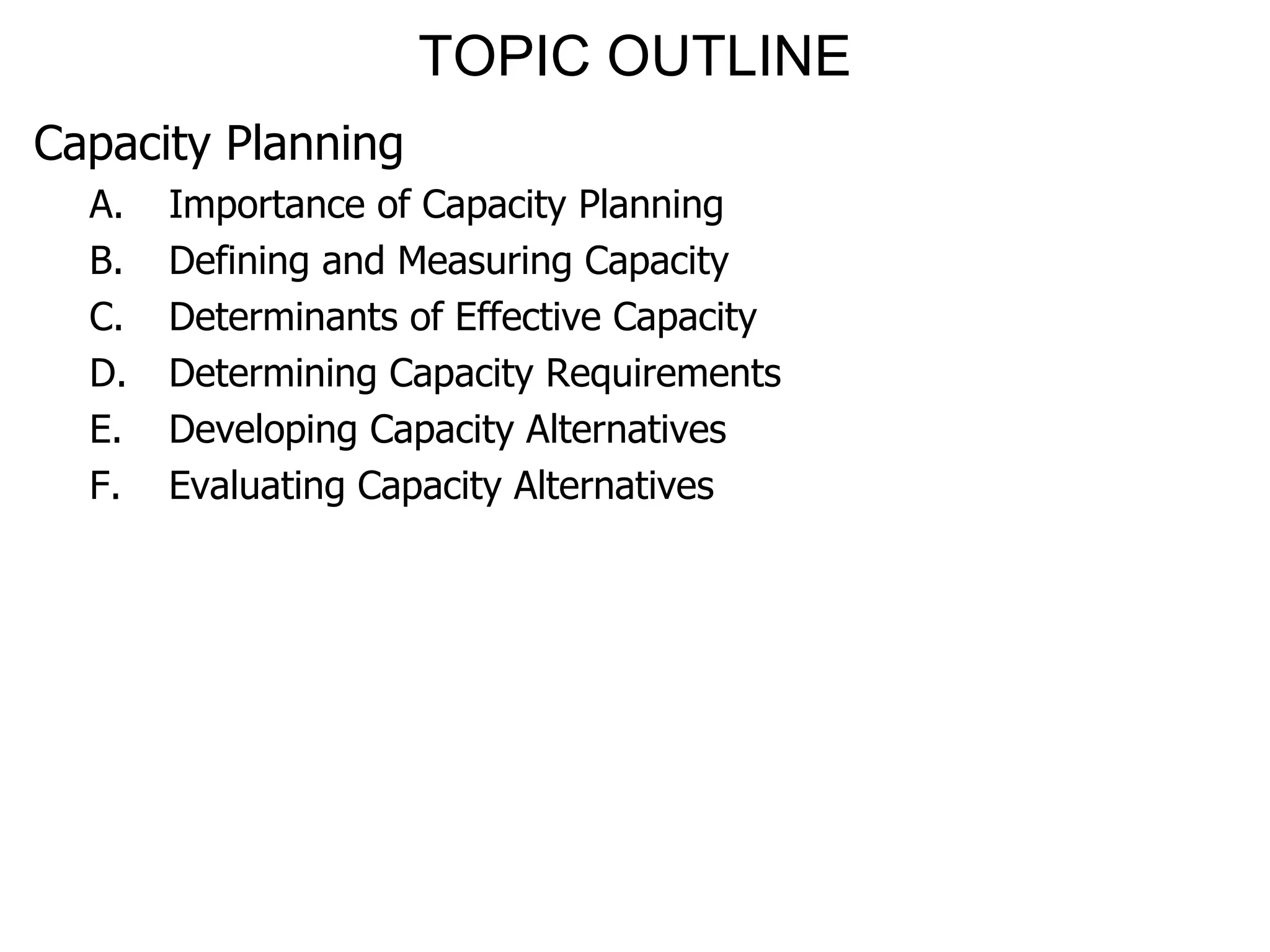 Process selection and capacity planning | PPT