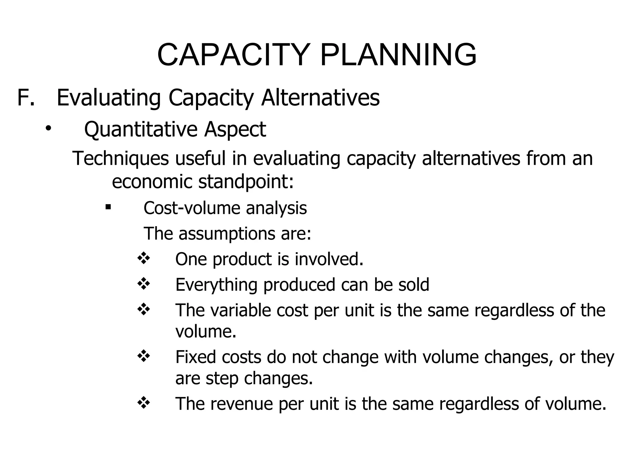 Process selection and capacity planning | PPT
