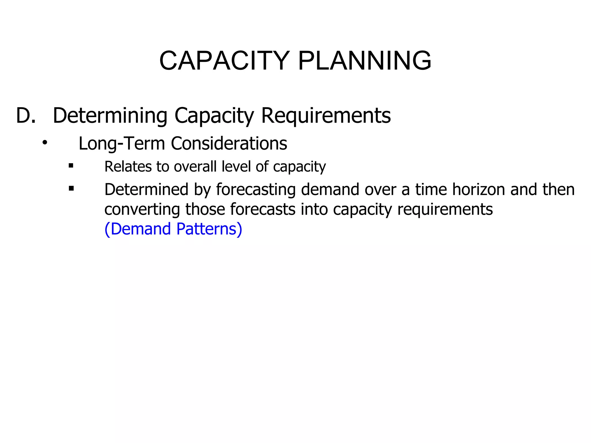 Process selection and capacity planning | PPT