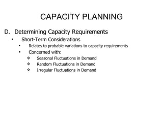 Process selection and capacity planning | PPT