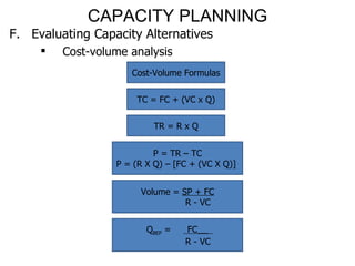 Process selection and capacity planning | PPT