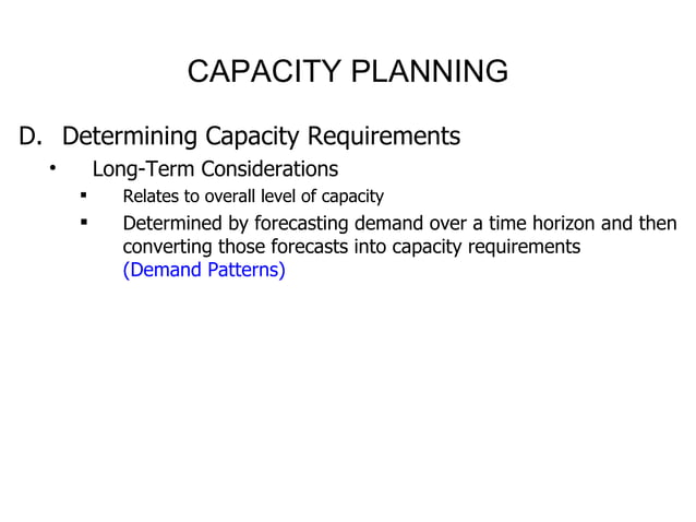 Process selection and capacity planning | PPT | Business Accounting ...