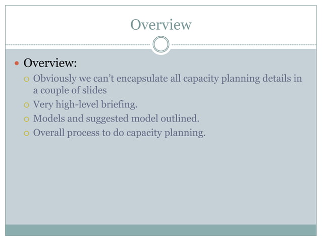 Capacity Planning and Modelling | PPTX