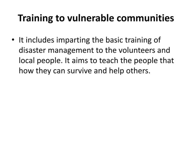 CAPACITY BUILDING IN DISASTER MANAGEMENT | PPTX | First Aid | Injuries