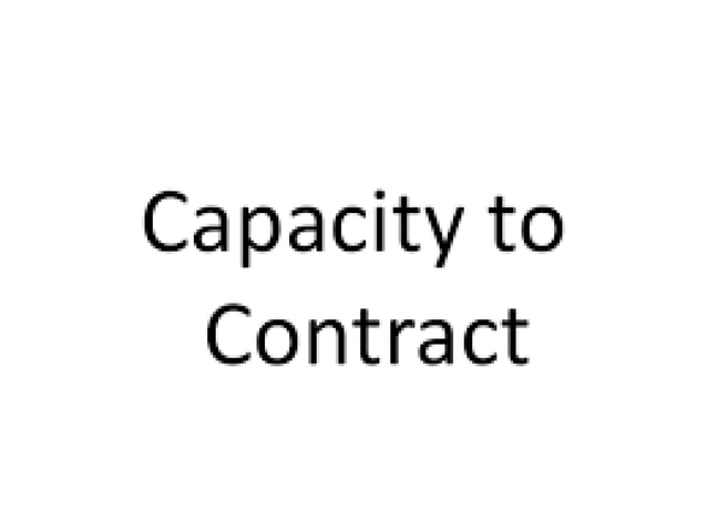 Capacity to contract | PPT
