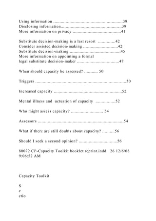 Capacity ToolkitWhat is ‘capacity’ How do I decide whethe.docx