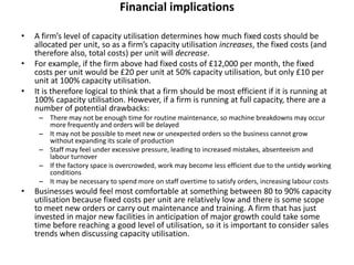 Capacity util | PPTX | Business Accounting & Finance | Business