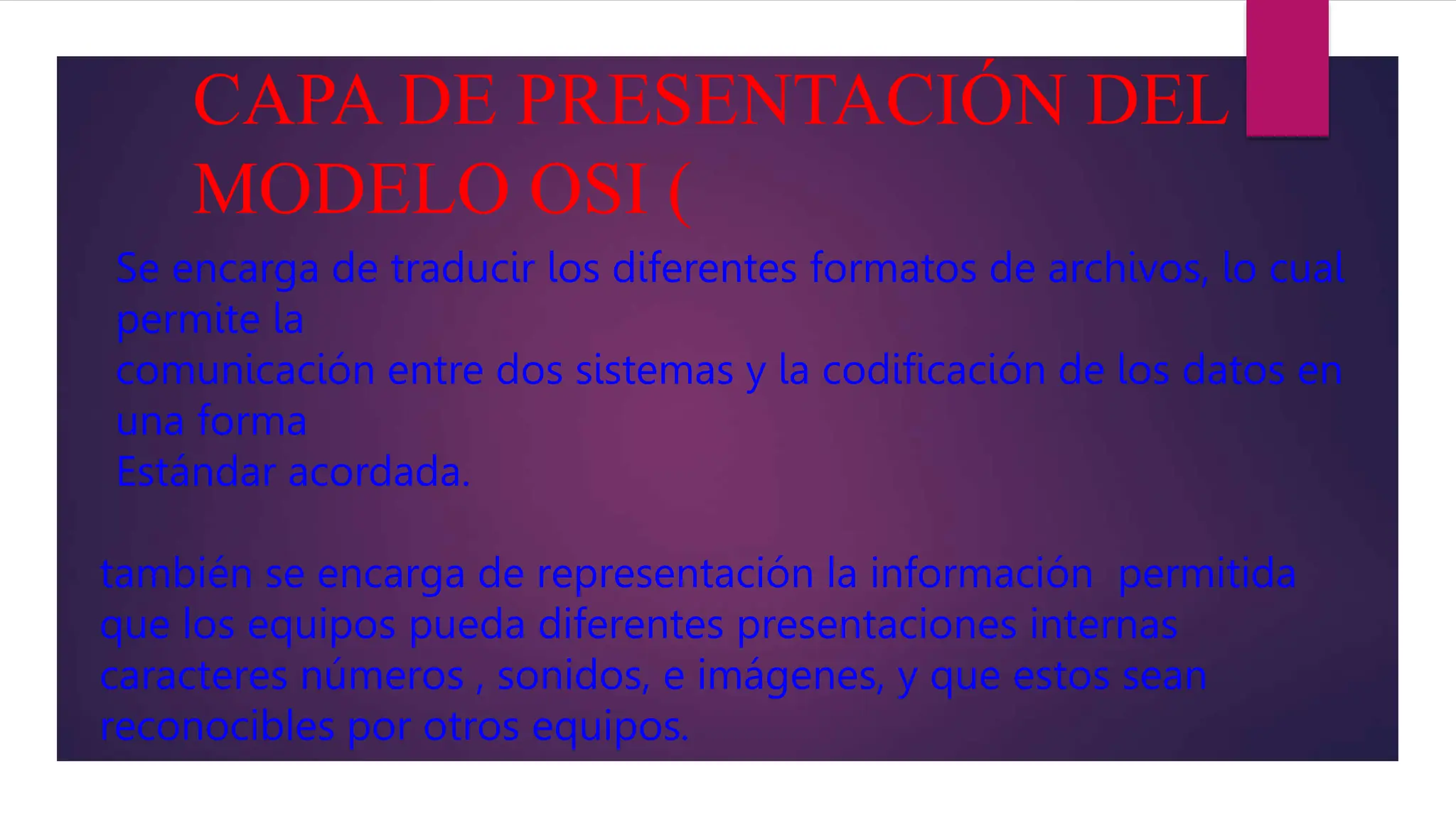 CAPA DE PRESENTACIÓN DEL MODELO OSI DIAPOSITIVA | PPT