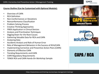 CAPA (Corrective and Preventive Action) Management : Tonex Training | PPTX