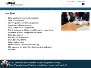 CAPA - Corrective and Preventive Action Management Training | PPTX