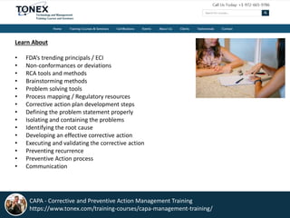 CAPA - Corrective and Preventive Action Management Training | PPTX