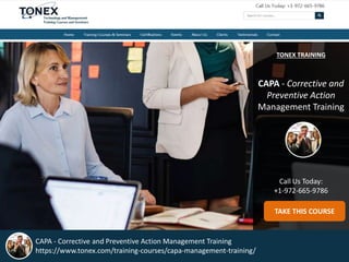CAPA - Corrective and Preventive Action Management Training | PPTX