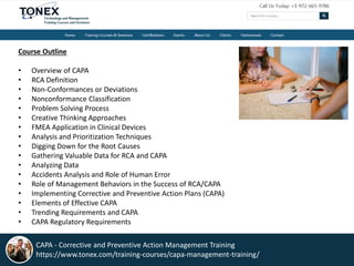 CAPA - Corrective and Preventive Action Management Training | PPTX