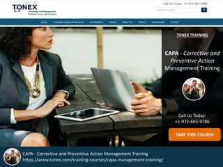 CAPA - Corrective and Preventive Action Management Training | PPTX