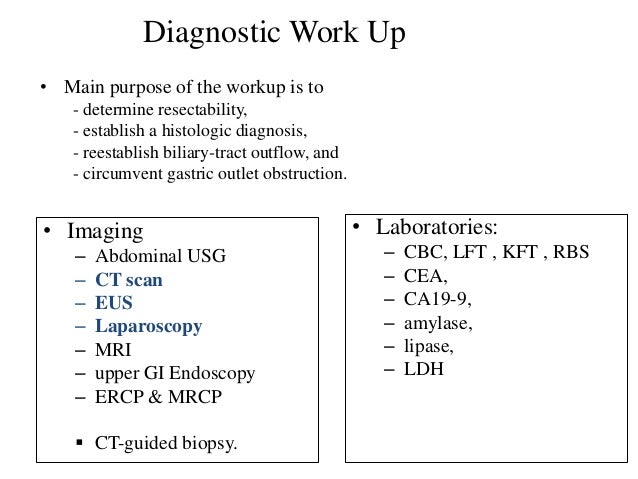 Ca pancreas part diagnosis and workup
