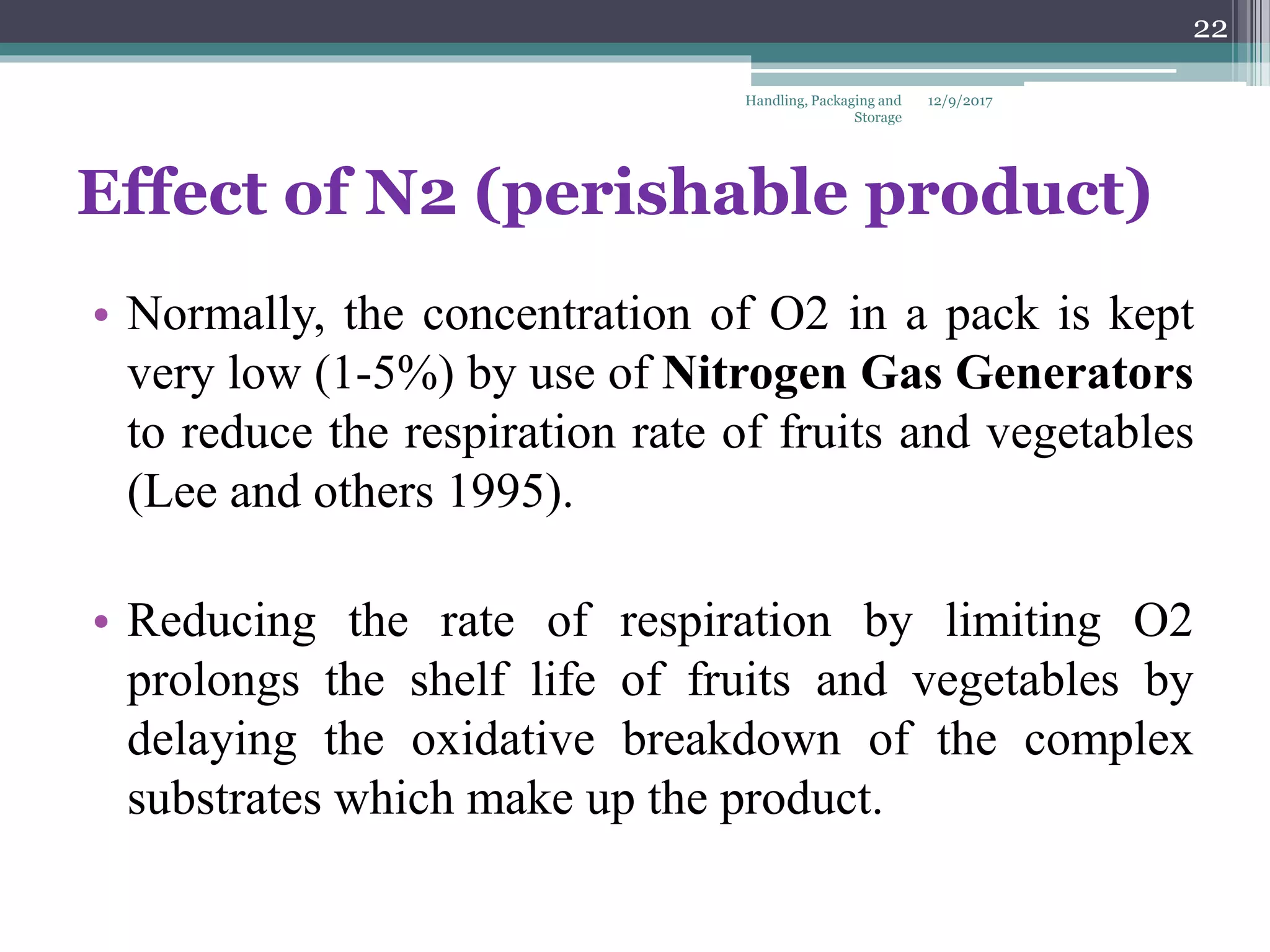 Controlled atmospheric and Modified atmospheric packaging using ...