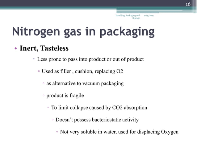 Controlled atmospheric and Modified atmospheric packaging using nitrogen | PPTX