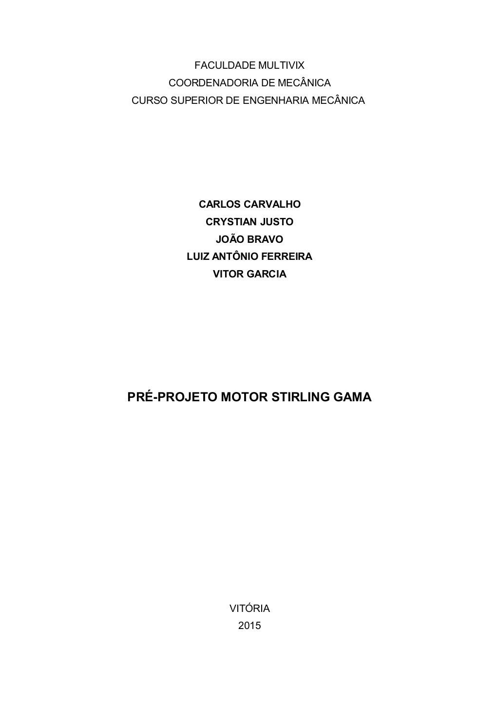 Capa pré projeto