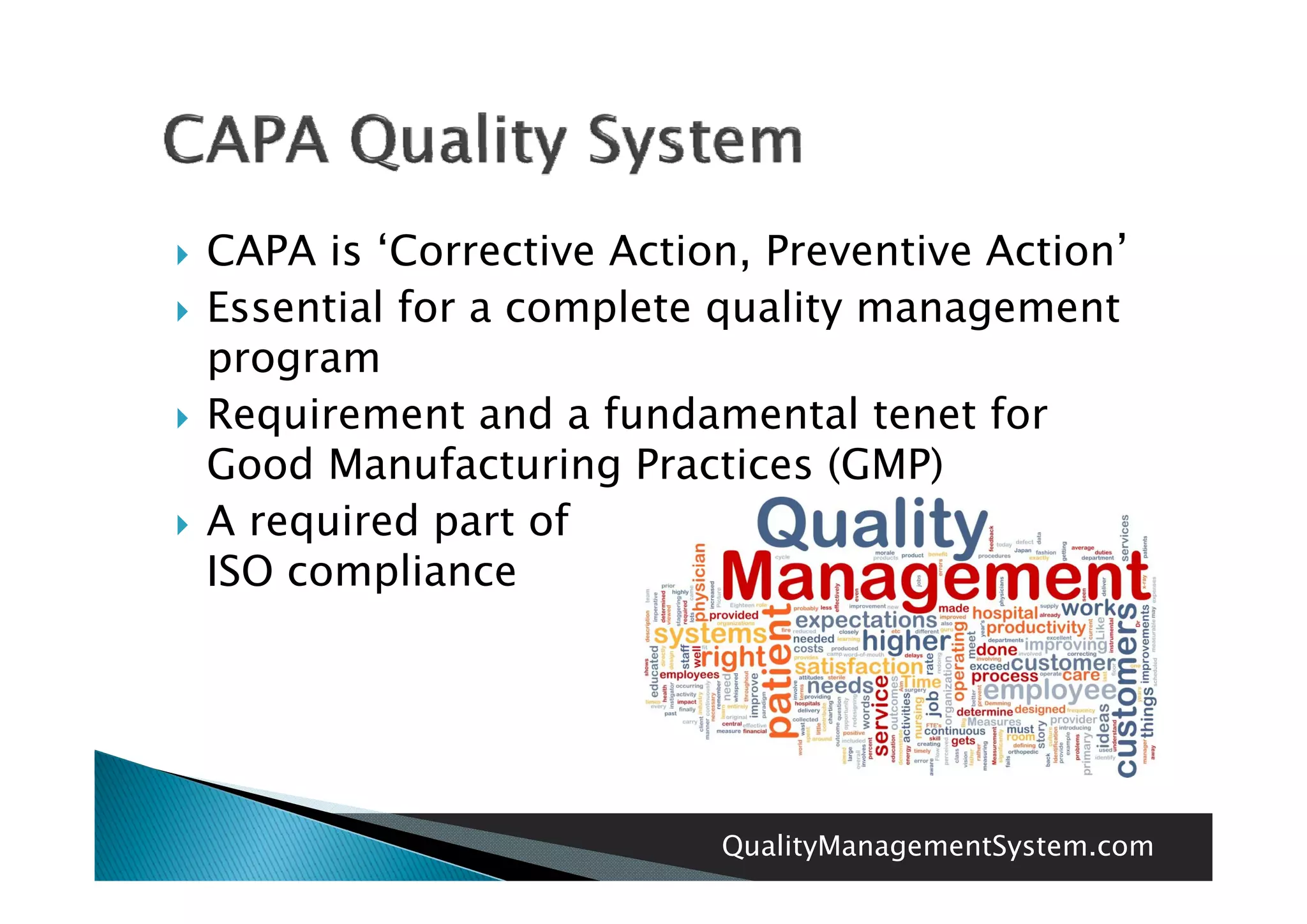 Capa quality system – more than just corrective action | PDF