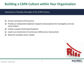 Effective Use of CAPA in Remediating Quality Management Systems | PPTX