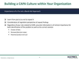 Effective Use of CAPA in Remediating Quality Management Systems | PPTX
