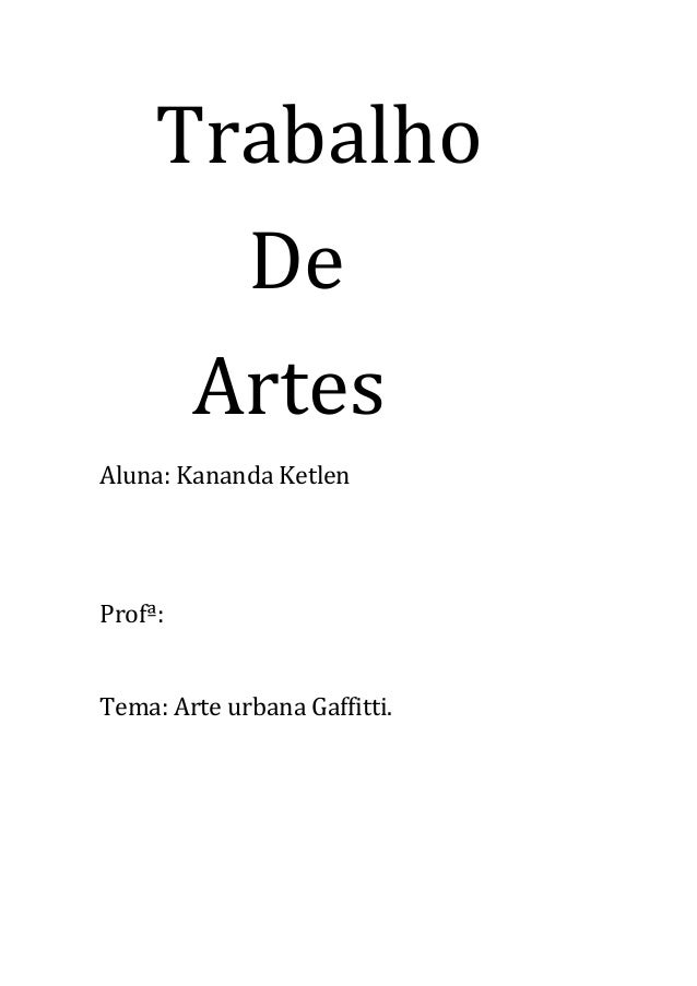 Capa De Trabalho De Artes Capa De Trabalho De Artes