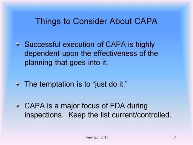 CAPA Training Presentation | PPTX | Business | Business and Finance