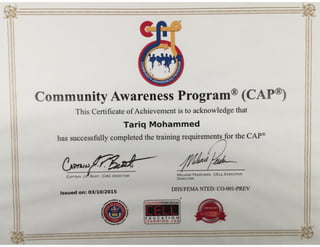 Community Awareness Program - Certificate of Achievement | PDF