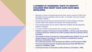 CAPD Screening and checklists for paediatric population | PPTX