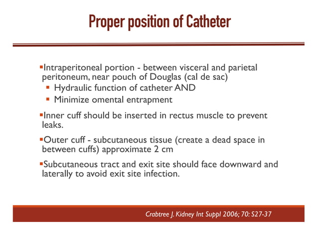 Peritoneal Dialysis catheter complication CAPD Chaken 2017 | PPT
