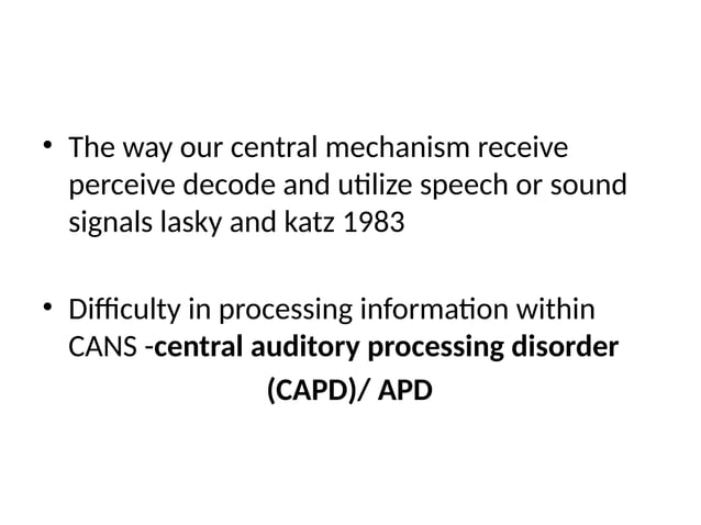 Management of children with Auditory processing disorders | PPTX