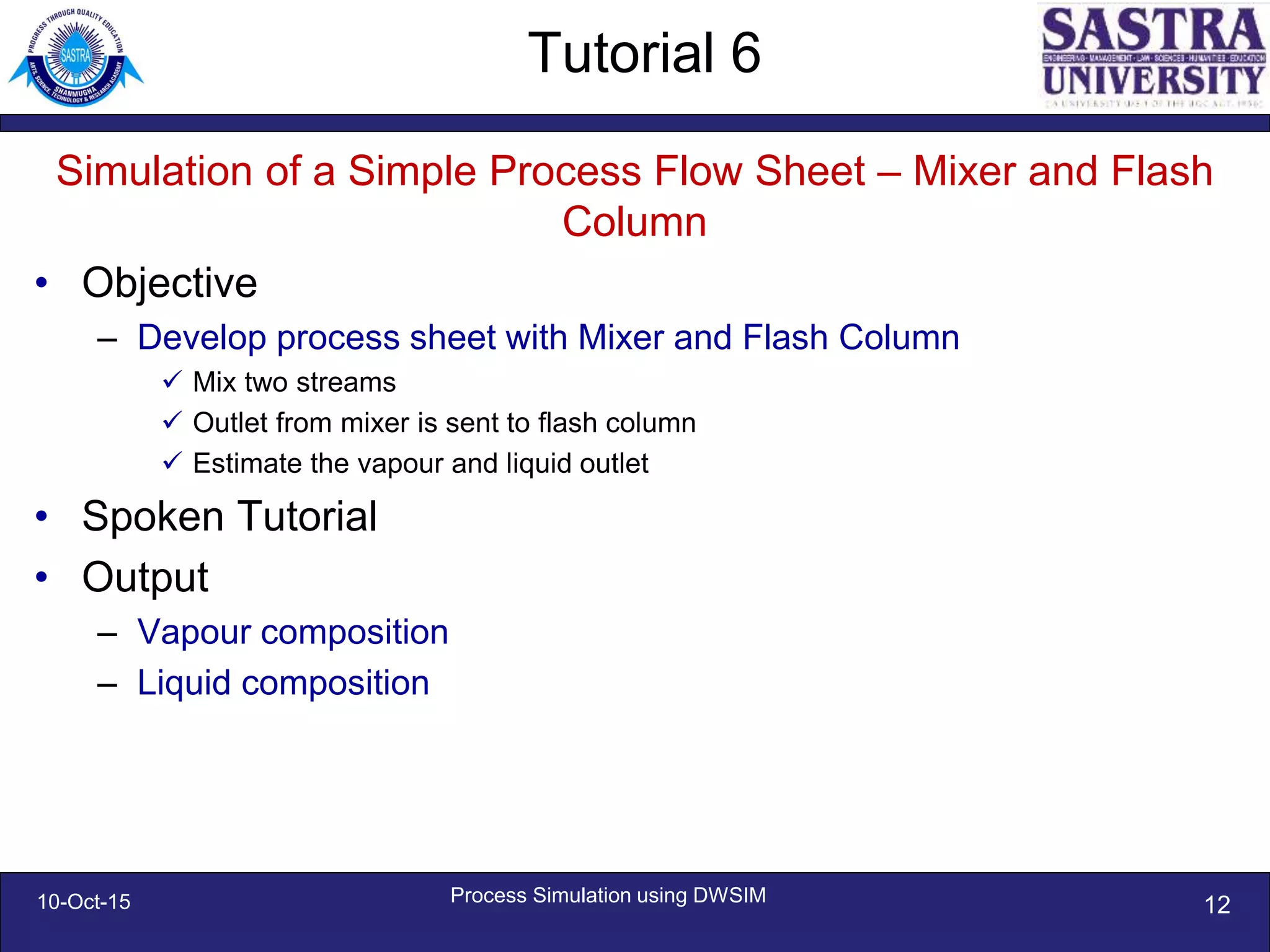 Process Simulation using DWSIM | PPTX