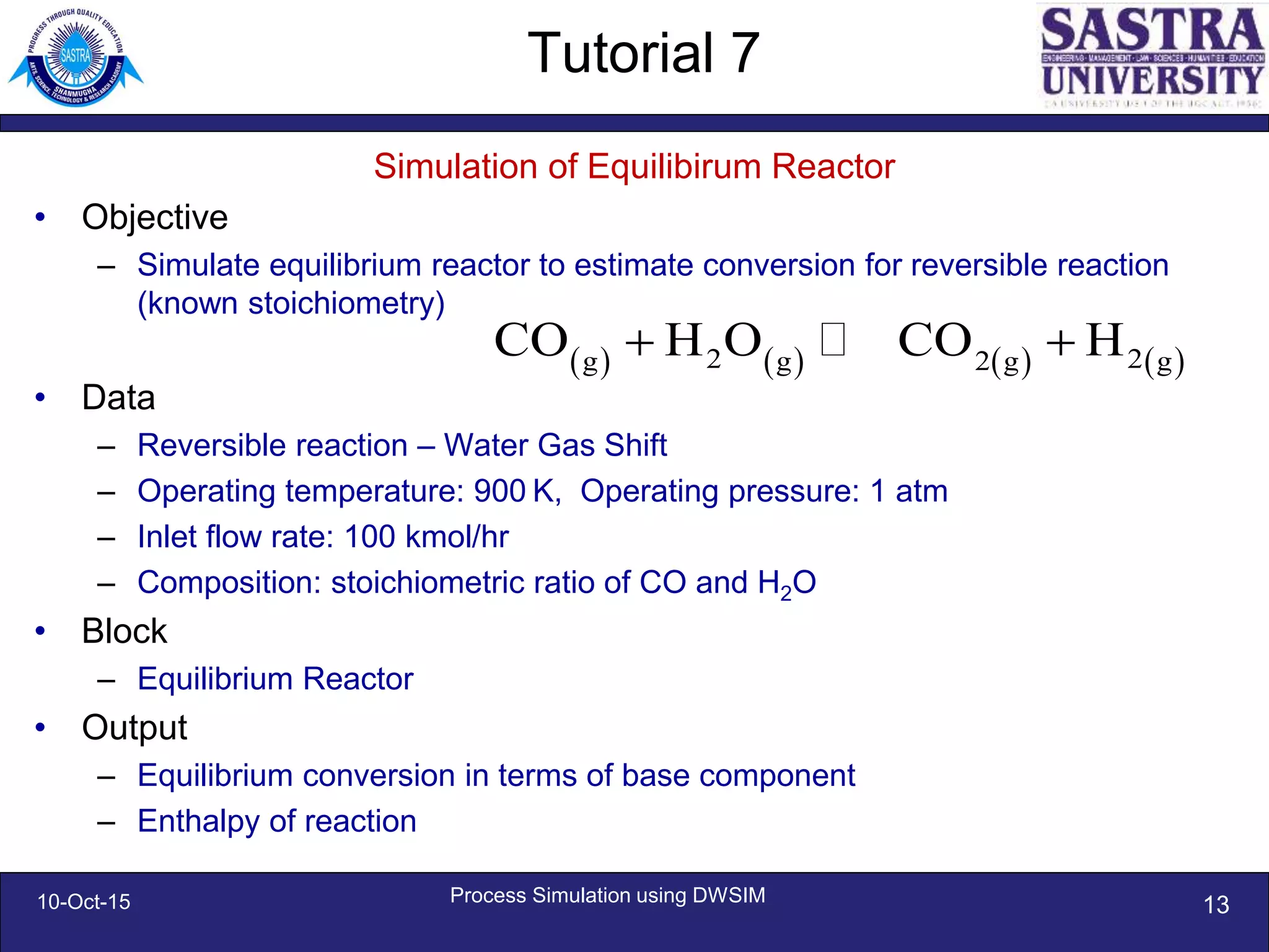 Process Simulation using DWSIM | PPTX