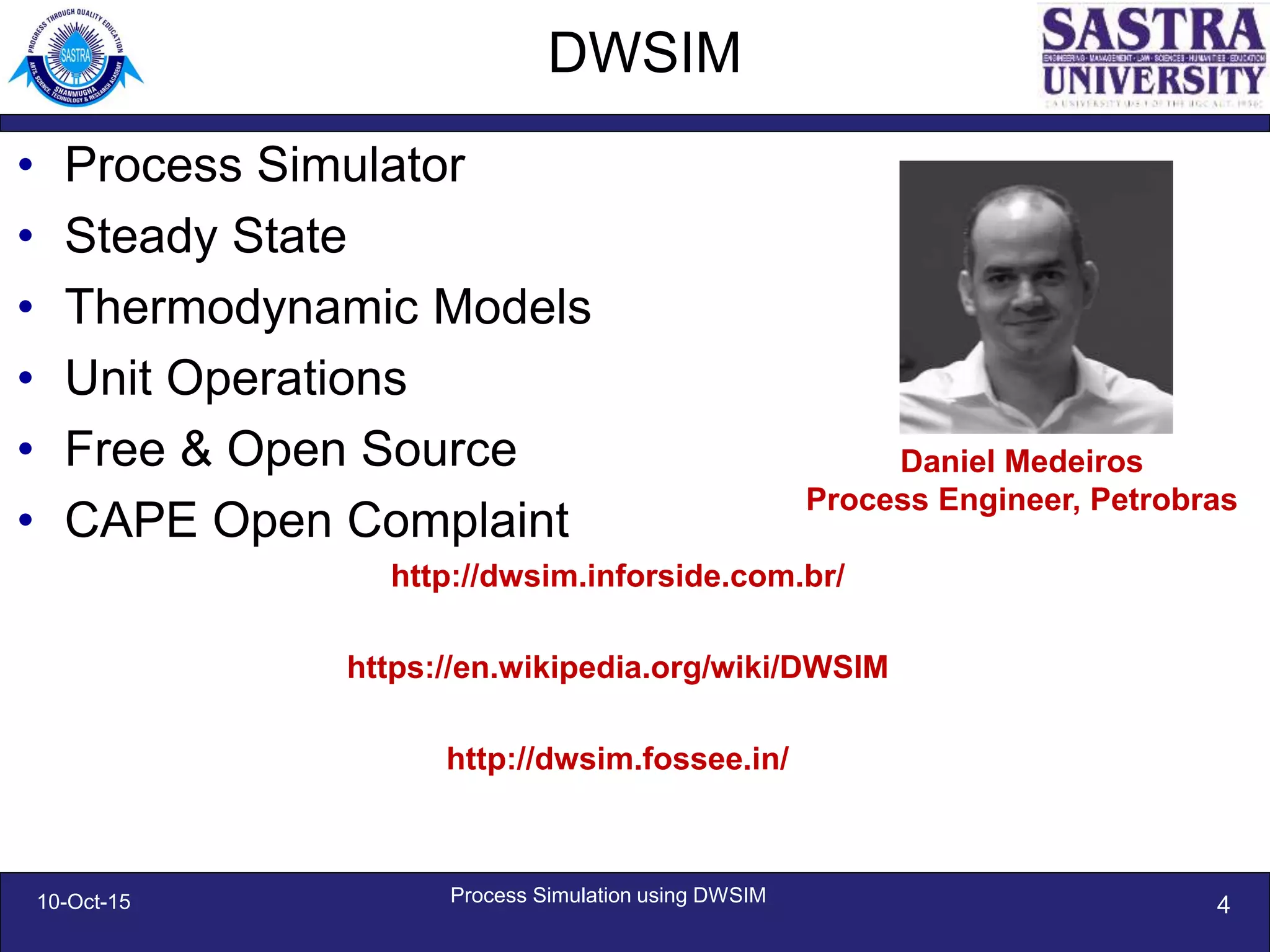 Process Simulation using DWSIM | PPTX