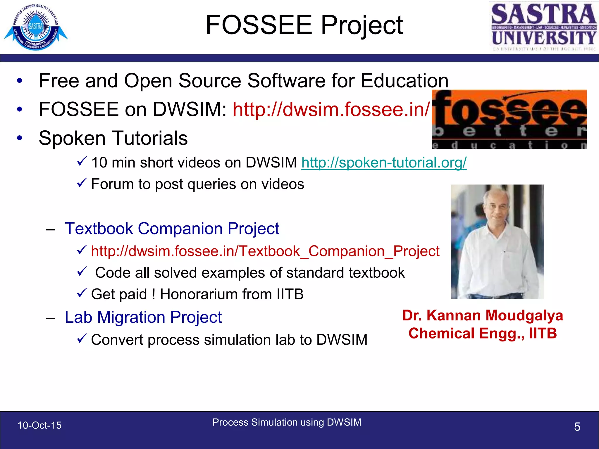 Process Simulation using DWSIM | PPTX