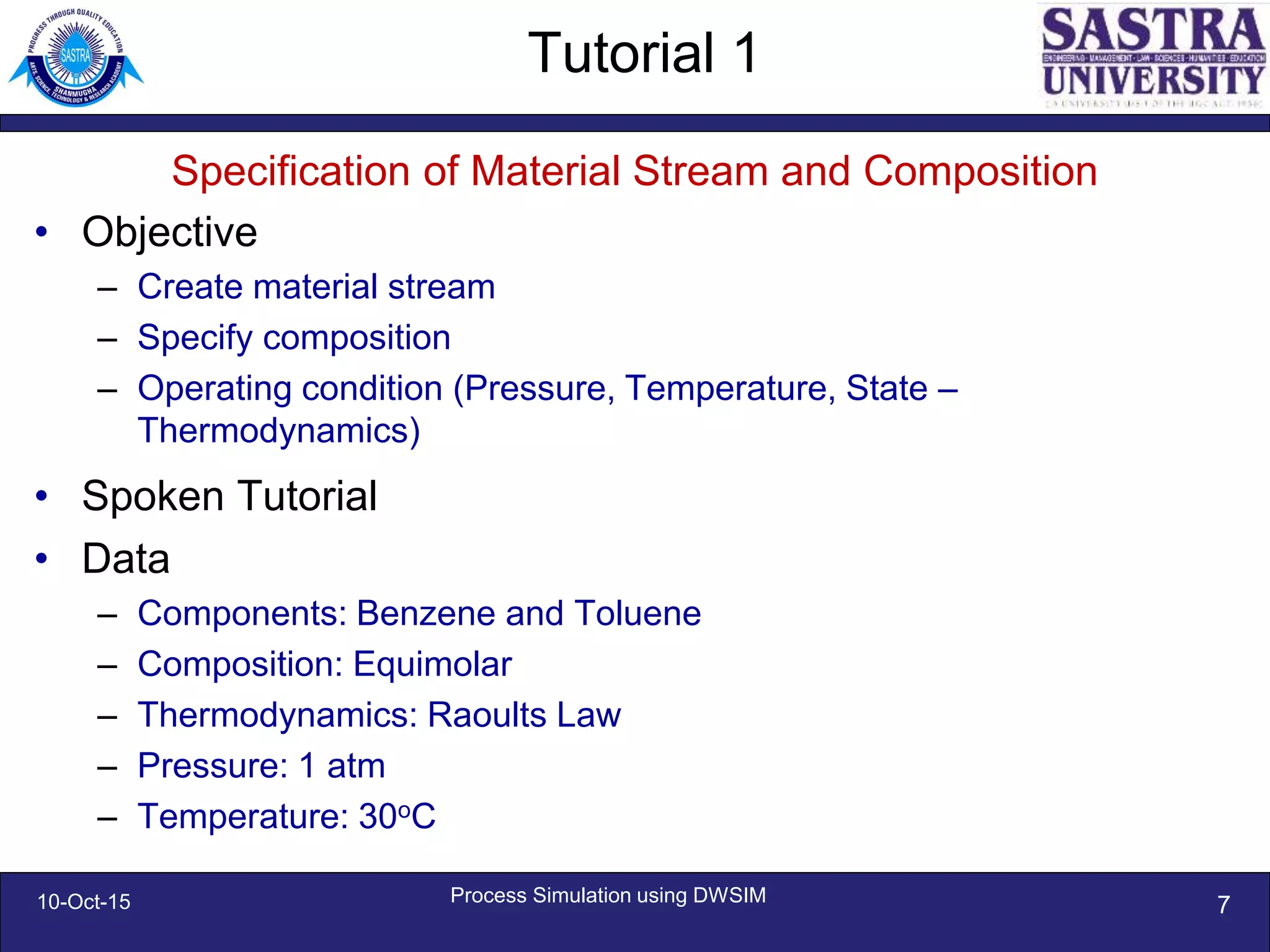 Process Simulation using DWSIM | PPTX