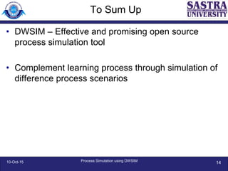Process Simulation using DWSIM | PPTX