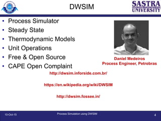 Process Simulation using DWSIM | PPTX
