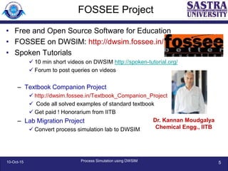 Process Simulation using DWSIM | PPTX