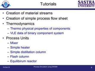 Process Simulation using DWSIM | PPTX