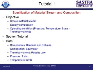 Process Simulation using DWSIM | PPTX