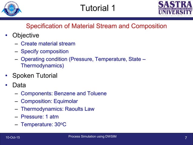 Process Simulation using DWSIM | PPT Process Simulation using DWSIM | PPT