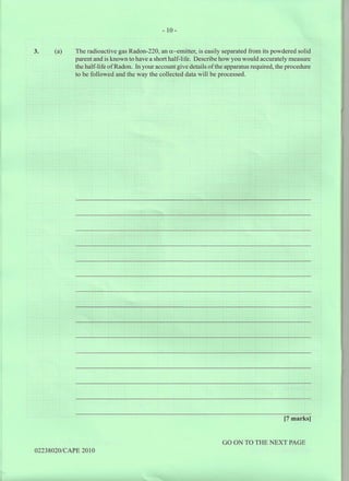 Cape physics U2 Paper 2 2010 | PDF