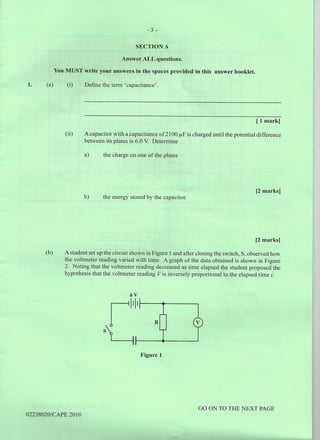 Cape physics U2 Paper 2 2010 | PDF