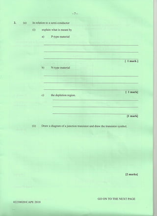 Cape physics U2 Paper 2 2010 | PDF