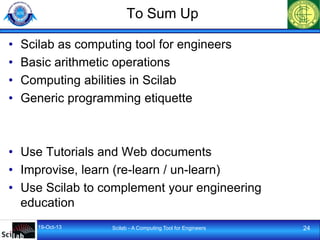 Cape2013 scilab-workshop-19Oct13 | PPTX