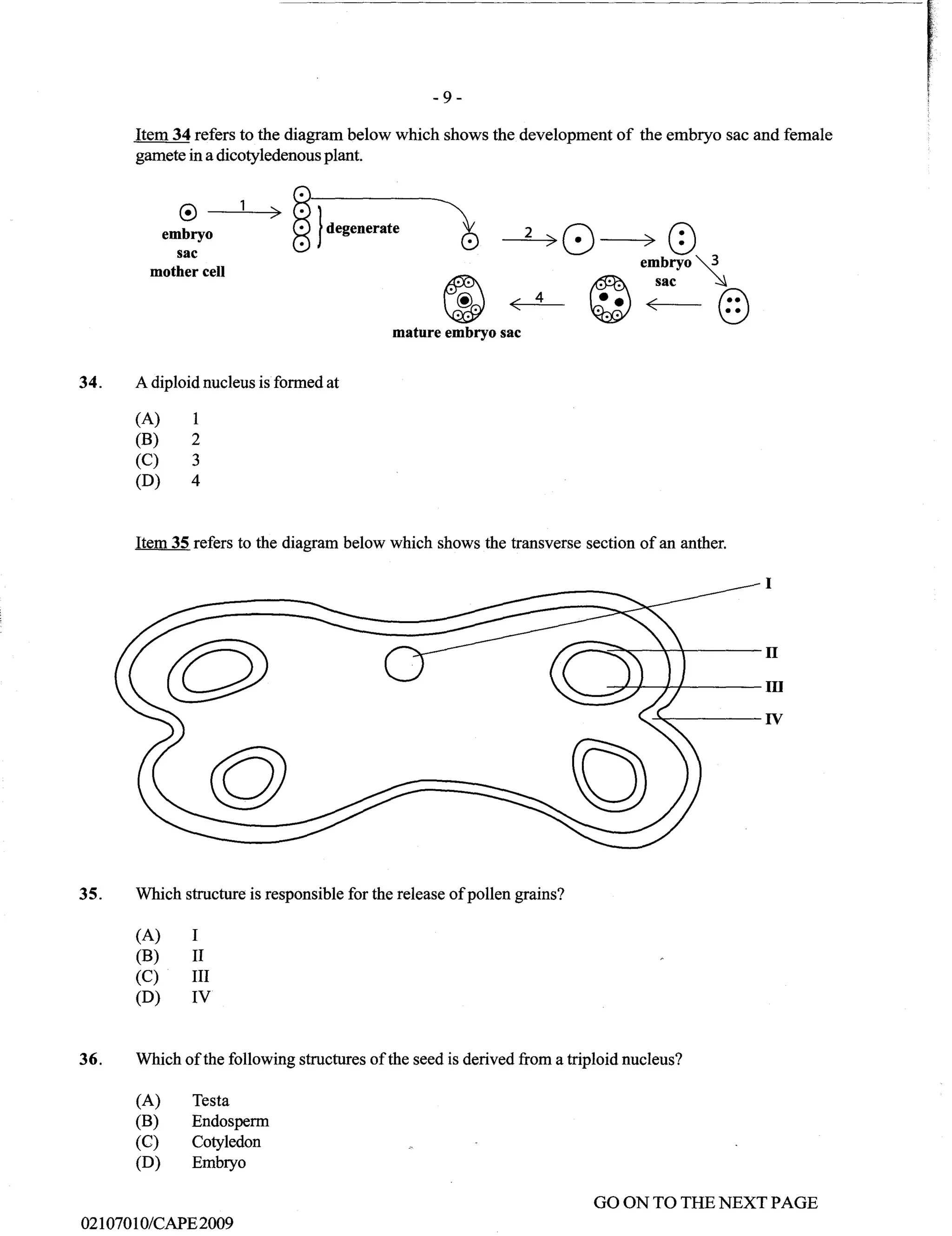 Cape biology may_june_09_unit_1_p1 | PDF