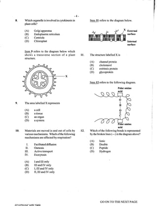 Cape biology may_june_09_unit_1_p1 | PDF