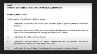 CAPE BIOLOGY UNIT 1 INTRODUCTION AND PLAN | PPTX